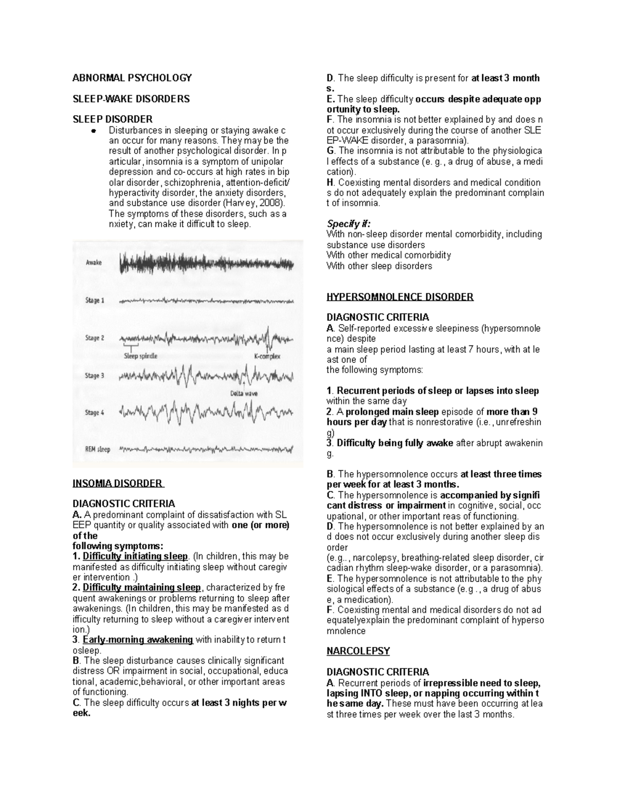 Abpsych Sleep-WAKE- Disorders-REV - ABNORMAL PSYCHOLOGY SLEEP-WAKE ...