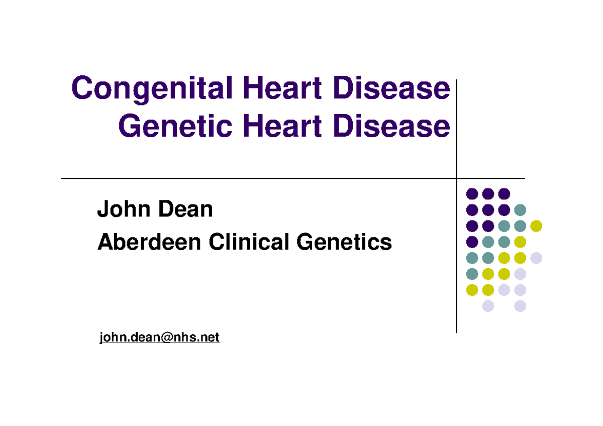 10755 genetics and cardiovascular disease - Congenital Heart Disease ...