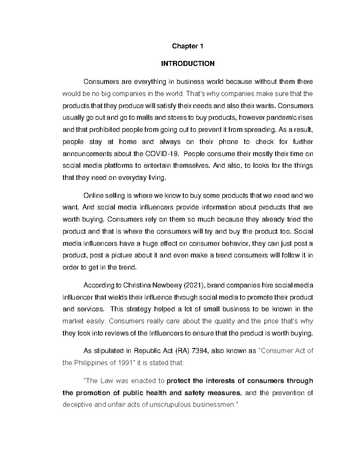 Final Manuscript Danica's Group (SHS research paper) - Chapter 1 ...