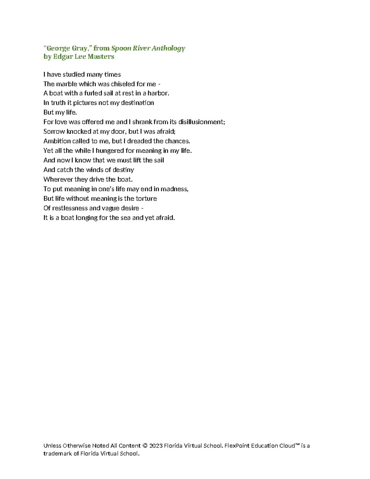 George gray - dsjkdfnsdkjnfknf - “George Gray,” from Spoon River ...