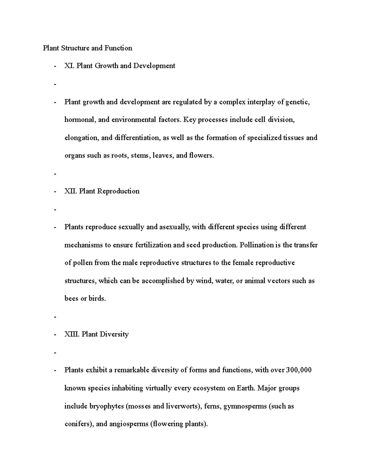 Plant Structure and Function part 3 - Plant Structure and Function - XI ...
