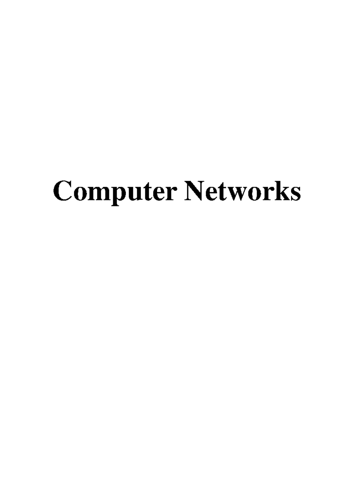 CN Lecture Notes - updated - Computer Networks Chapter Introduction to ...