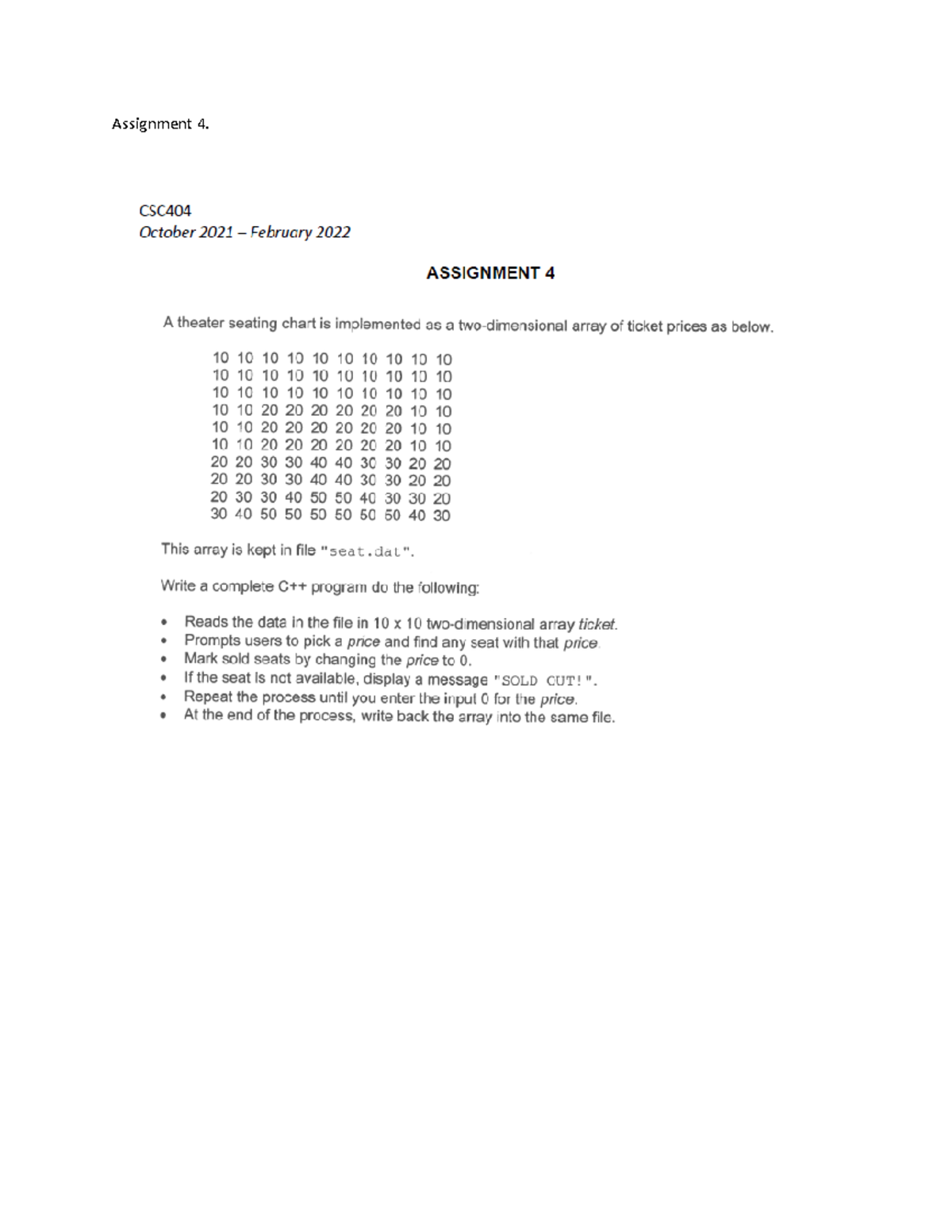 Assignment 4 Csc404 Nazimin Abdul Rahim 2021152257 Assignment 4 Include Include Using