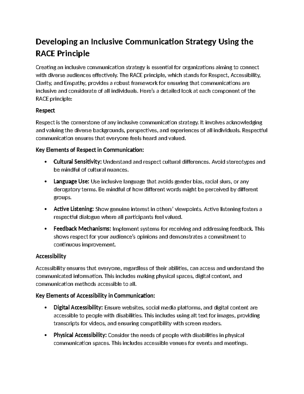 My notes on Developing an Inclusive Communication Strategy Using the ...