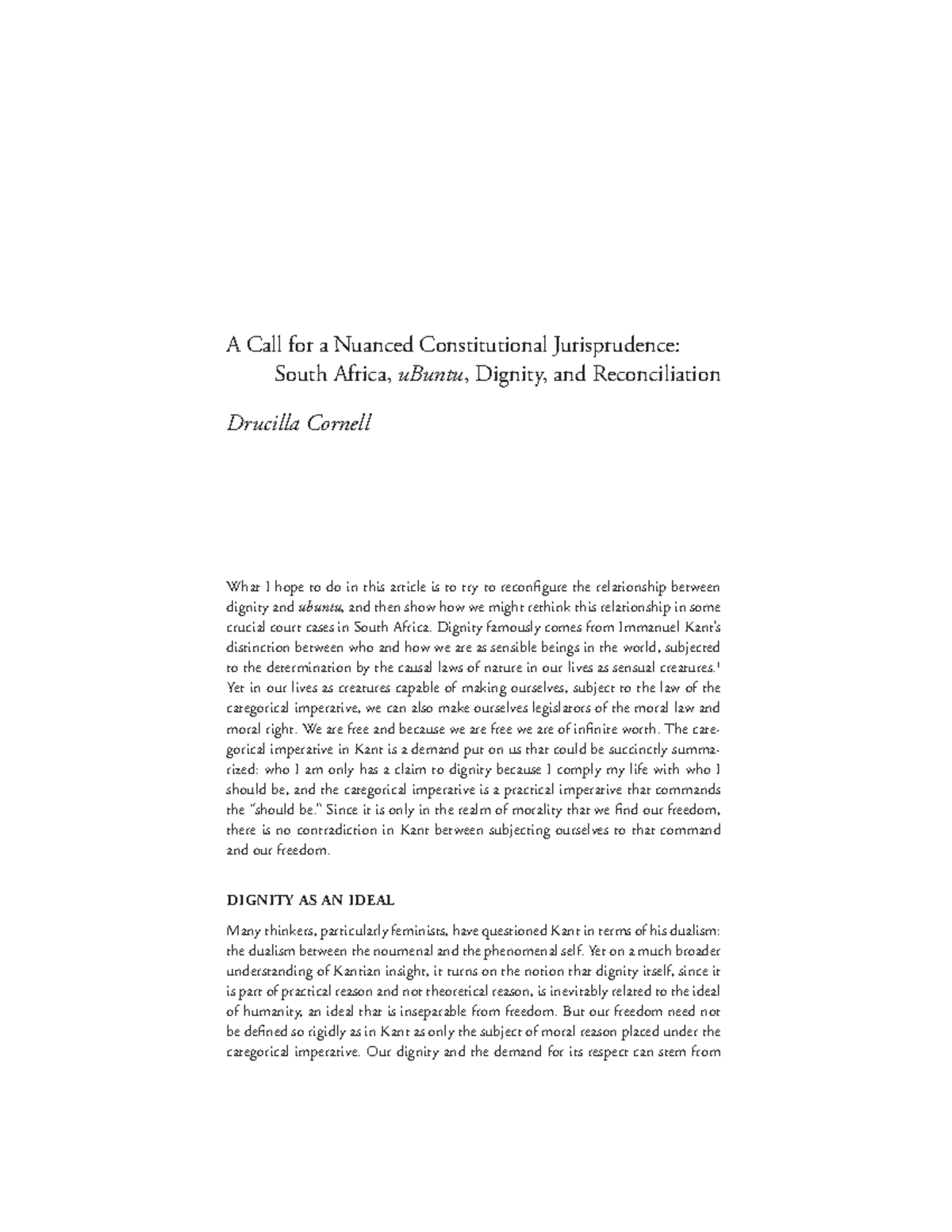 Ubuntu and the Law African Ideals Cornell 324-332 - What I hope to do ...