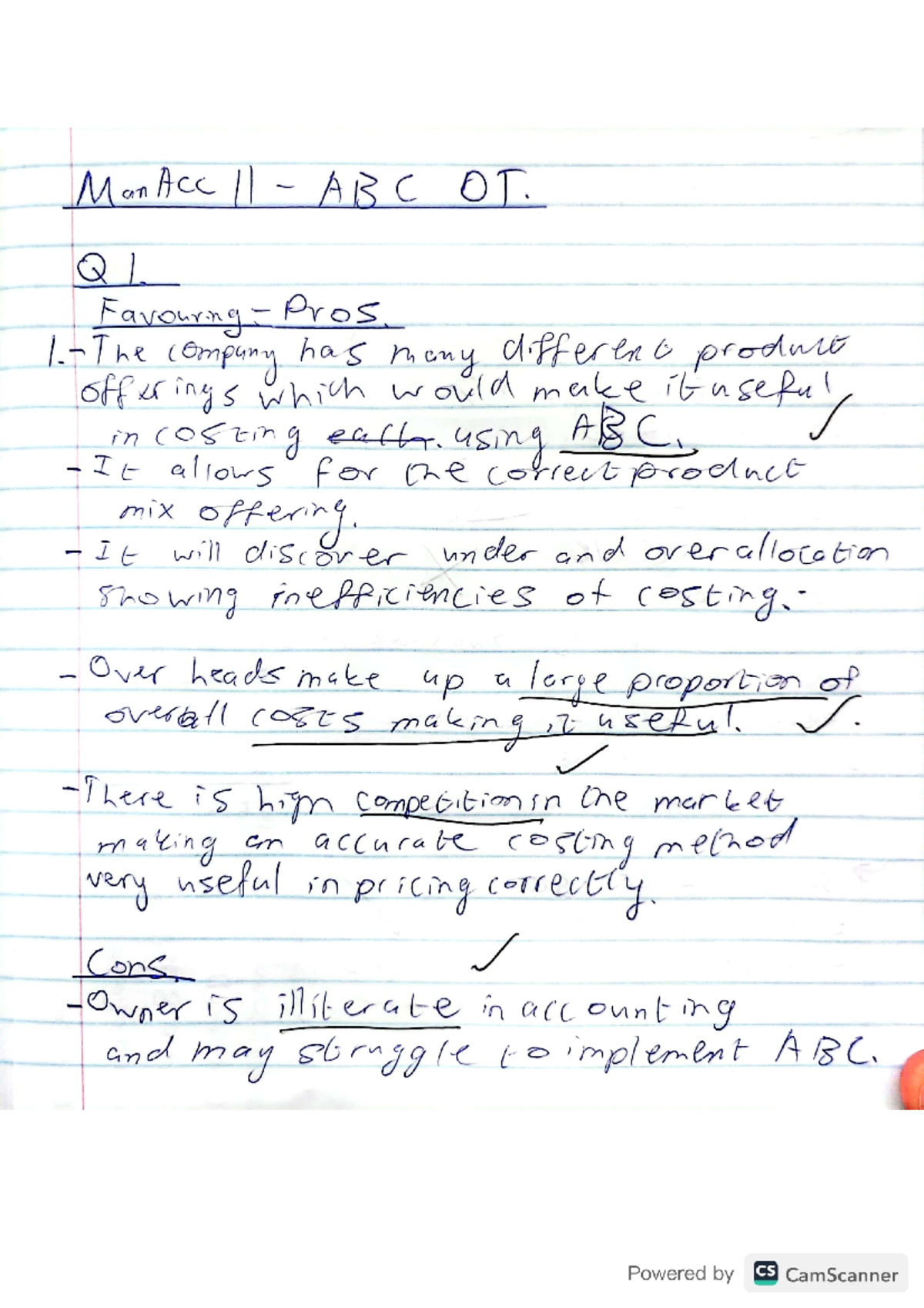 Man Acc II - ABC OT + Reflection - ACC3023H - Studocu