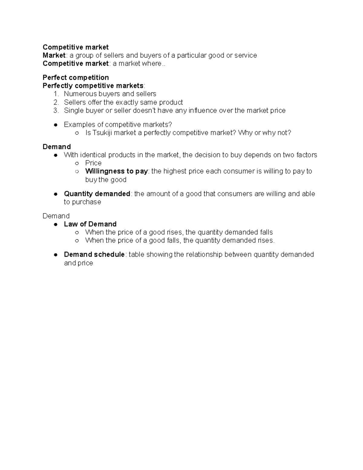 Class Notes #5 2 8 21 - Competitive market Market : a group of sellers ...