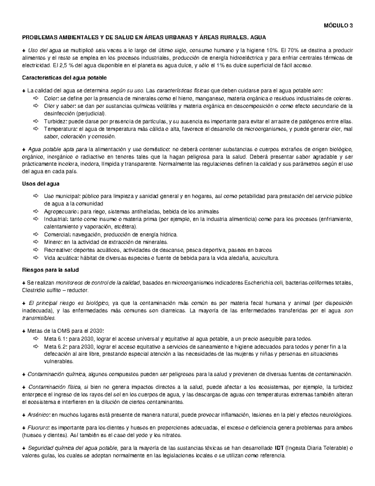 Resumen M3 y M4 072807 - MÓDULO 3 PROBLEMAS AMBIENTALES Y DE SALUD EN ÁREAS URBANAS Y ÁREAS ...
