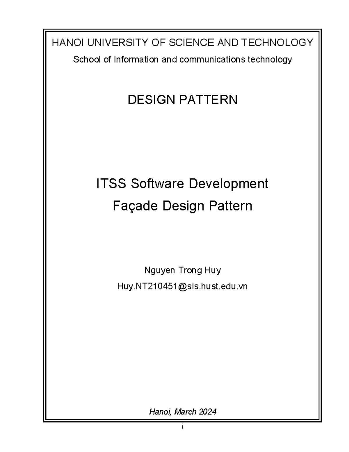 Facade Design Pattern I Hanoi University Of Science And Technology School Of Information And