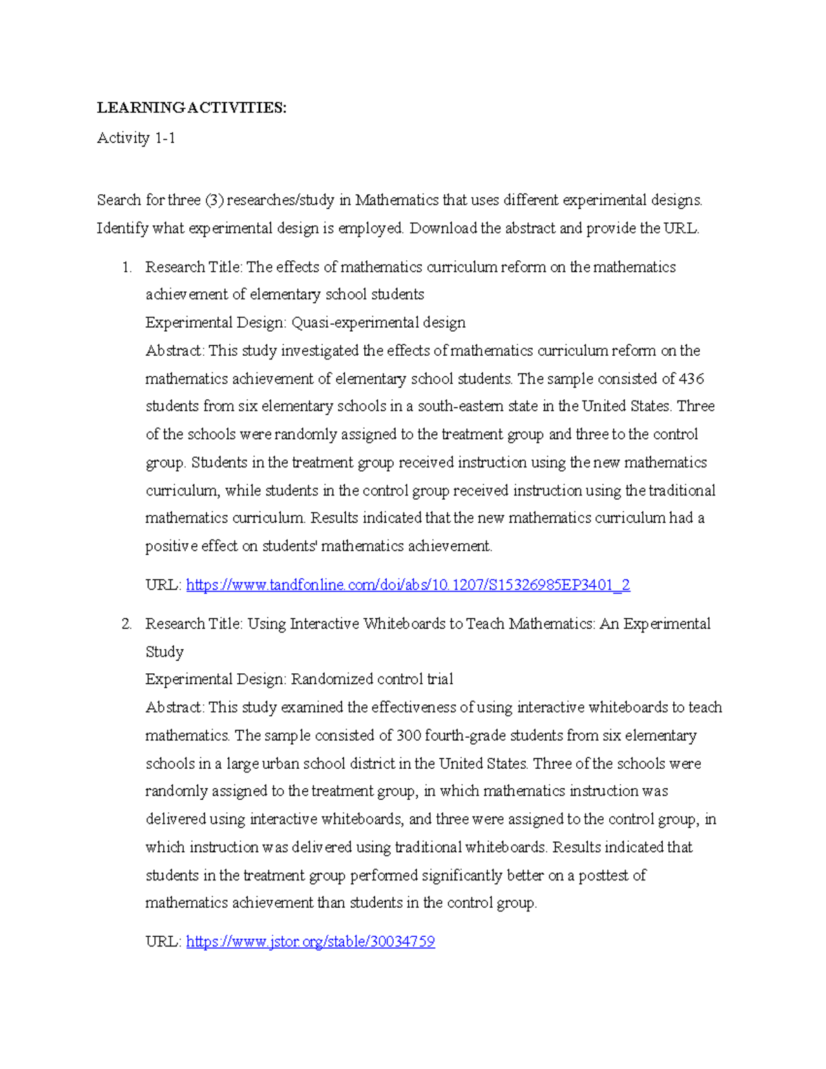 EDMM 118 Module 2 lesson 2 output - LEARNING ACTIVITIES: Activity 1 ...