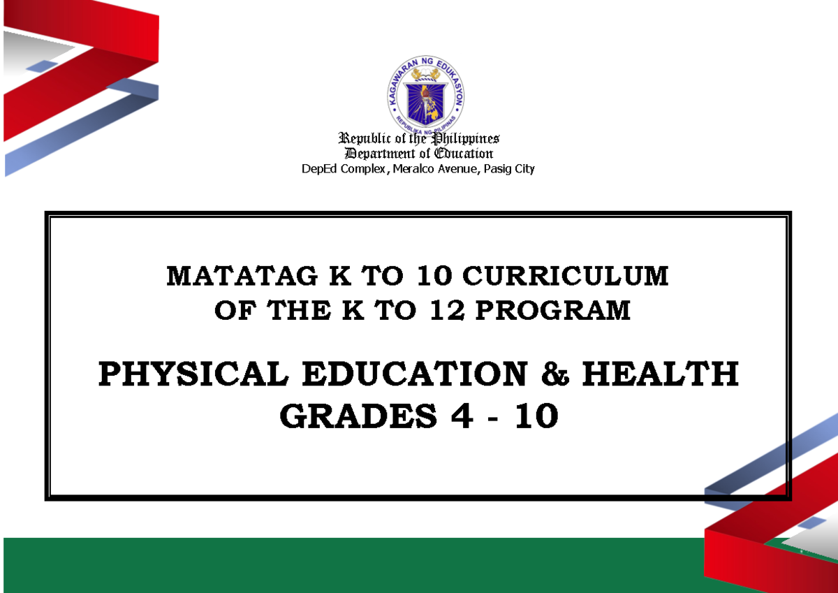 Final Matatag PE and Health CG 2023 Grades 4-10 - Republic of the ...