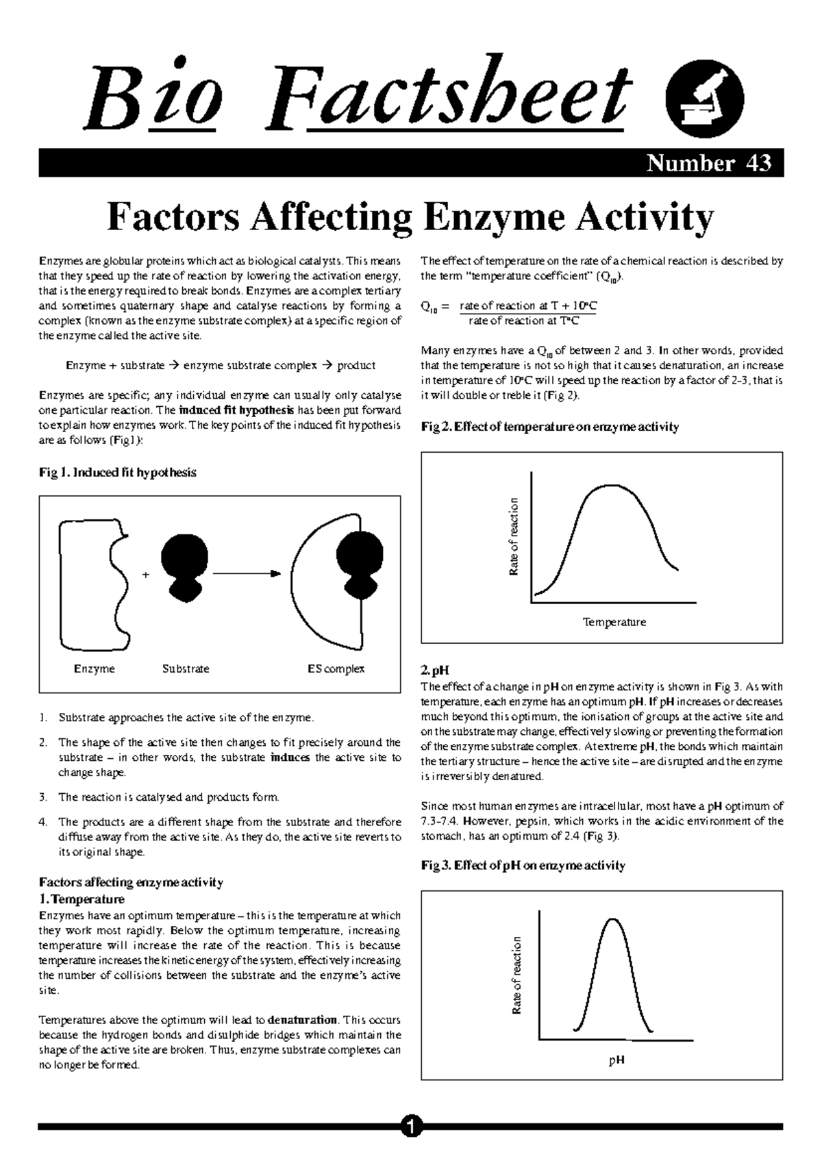 Bio Enzymes FS - Bio Factsheet April 1999 Number 43 1 Factors Affecting ...