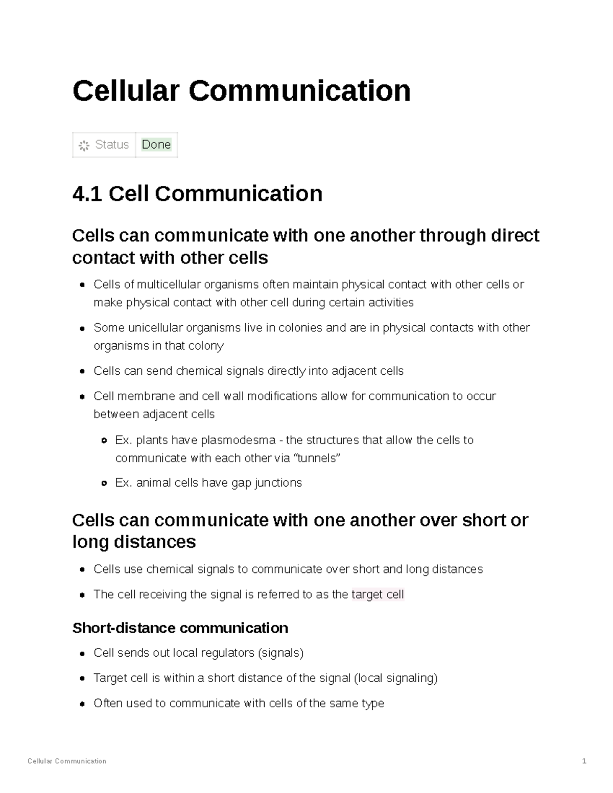 Cellular Communication - Cellular Communication Status Done 4 Cell ...