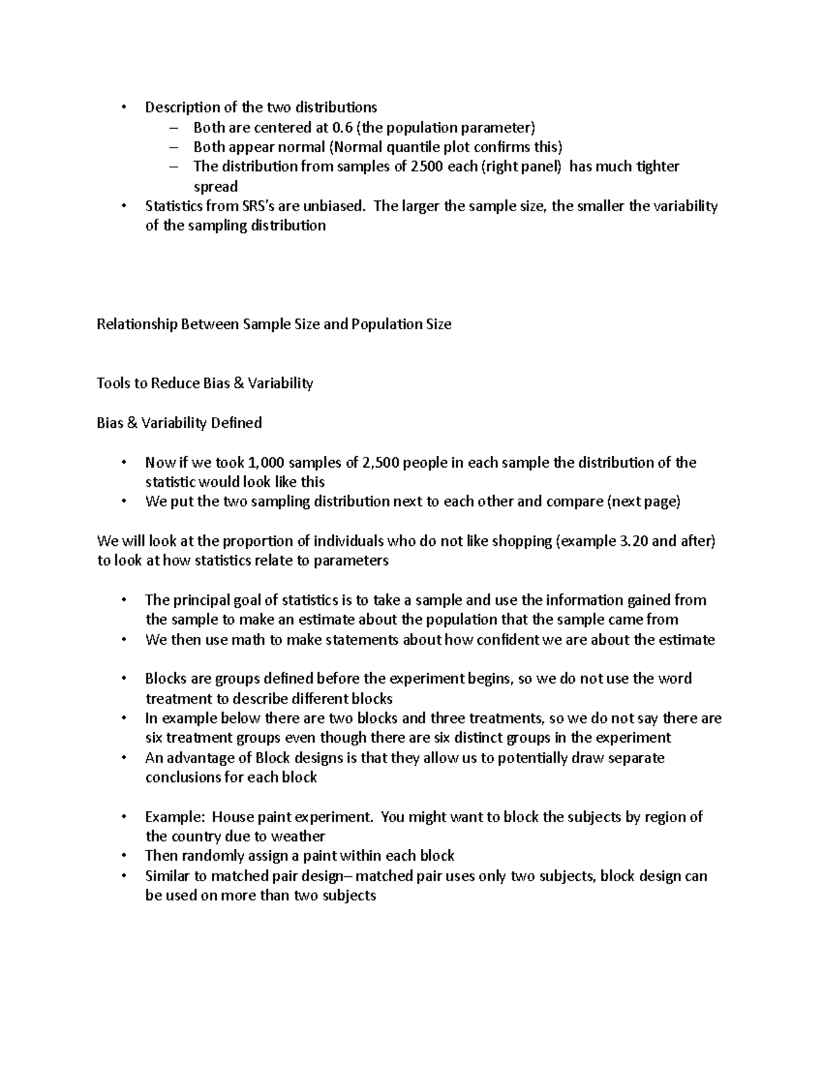 IDS 270 2 - Notes from IDS 270. - Description of the two distributions ...