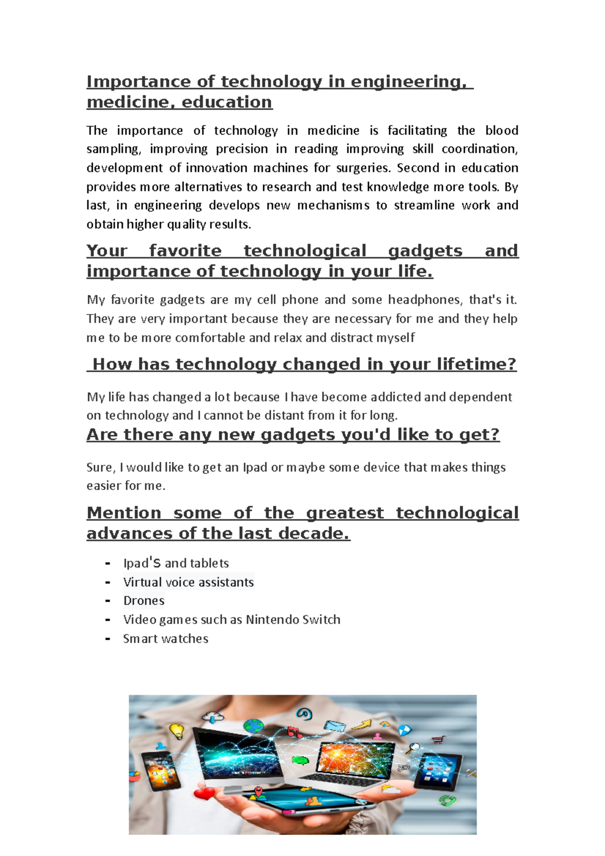 Technology - Preguntas sobre tecnologia - Importance of technology in ...