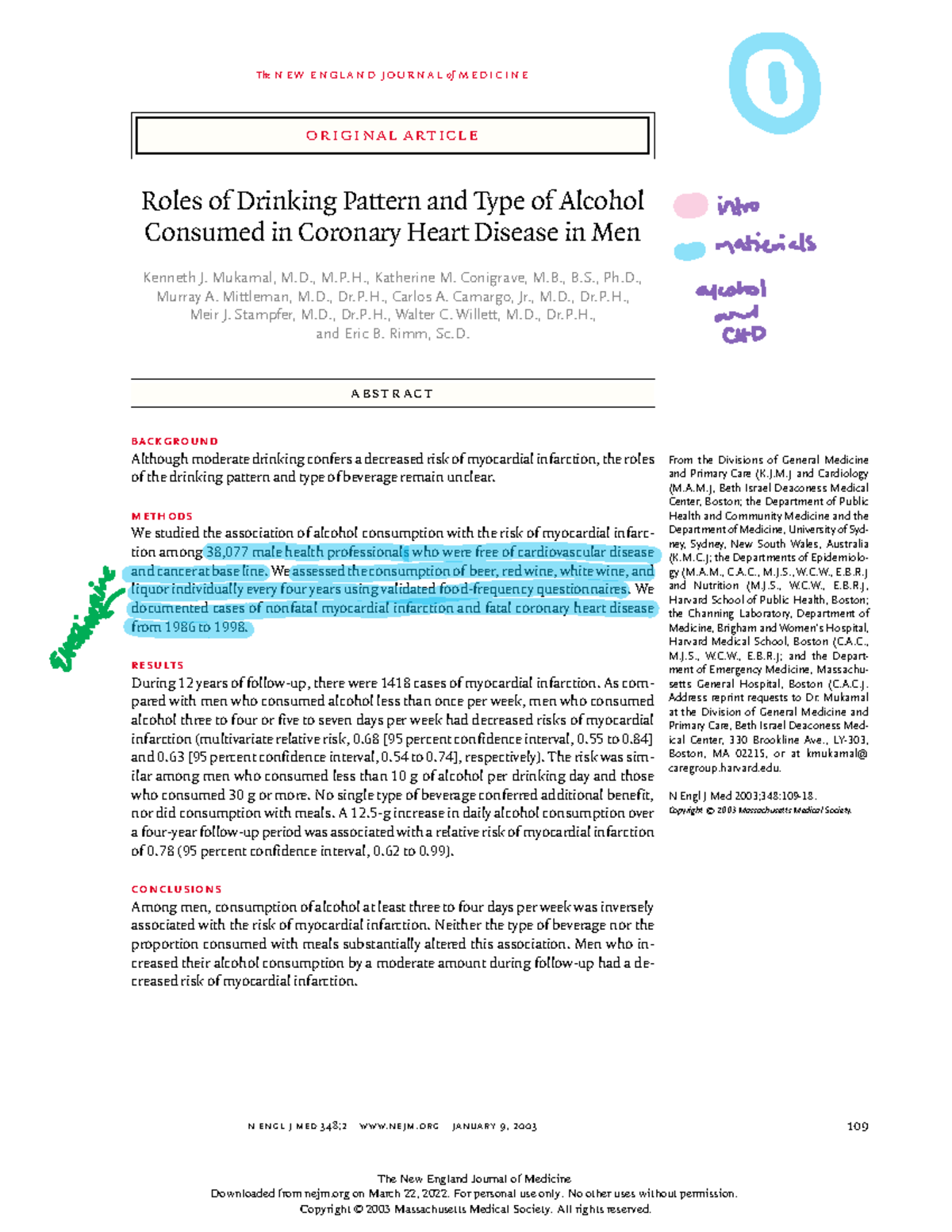 Article 3 - paper - n engl j med 348;2 nejm january 9, 2003 ####### The ...