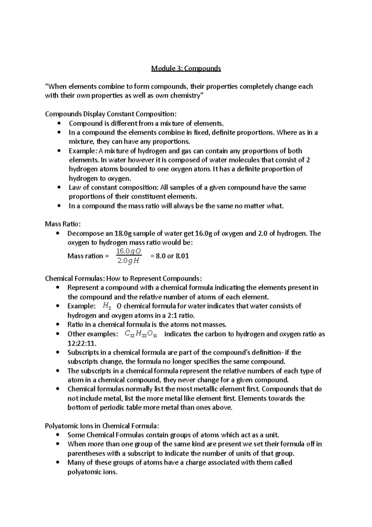 Module 3 Lecture/Study notes from book (COMPOUNDS) - Module 3 ...