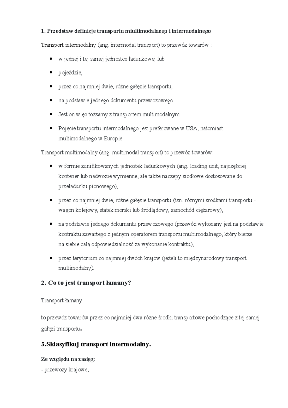Intermodal - Przedstaw definicje transportu miultimodalnego i intermodalnego Transport ...
