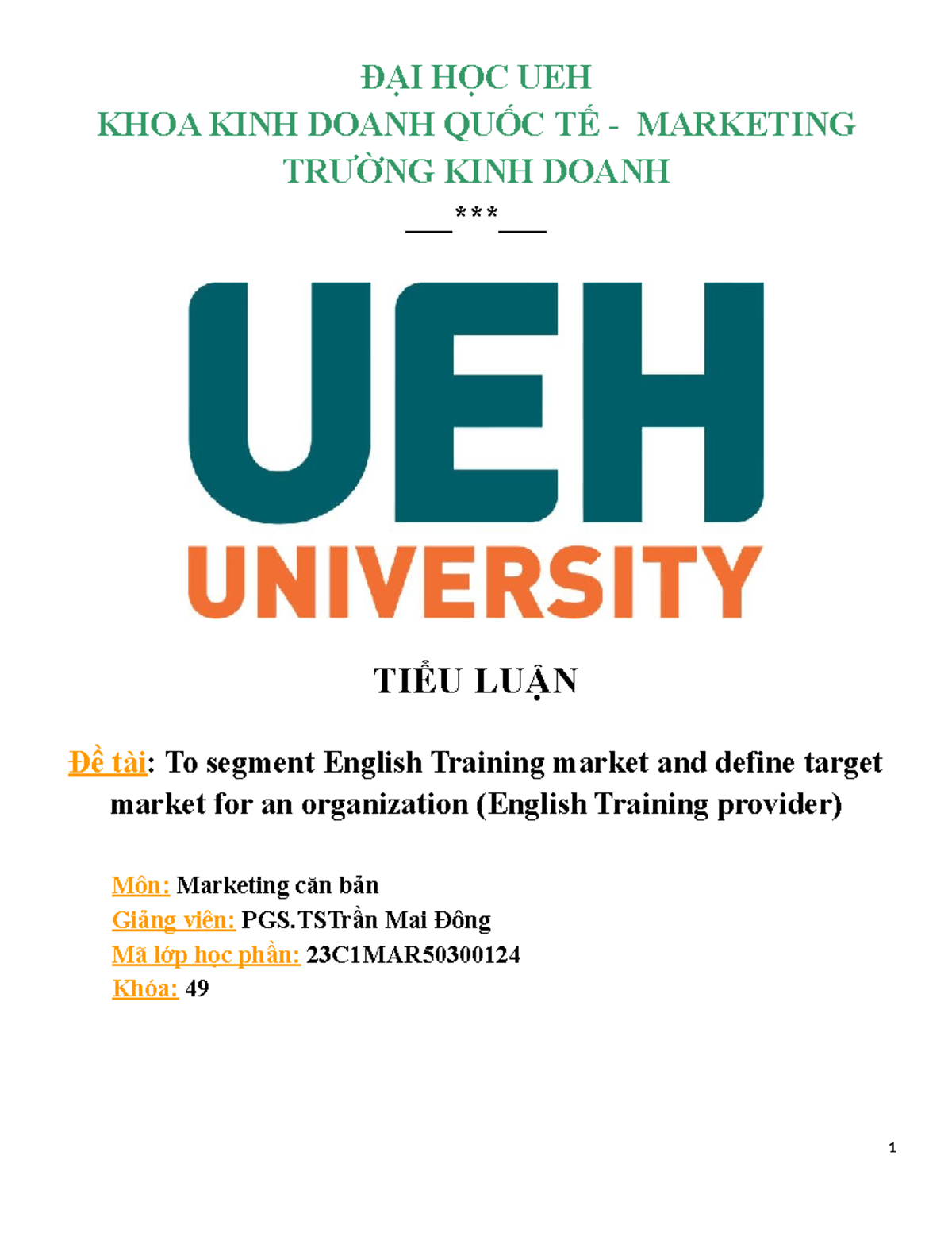 Ti u-lu n-Marketing-c n-b n-Topic-2-highlight.docx; filename= - Studocu