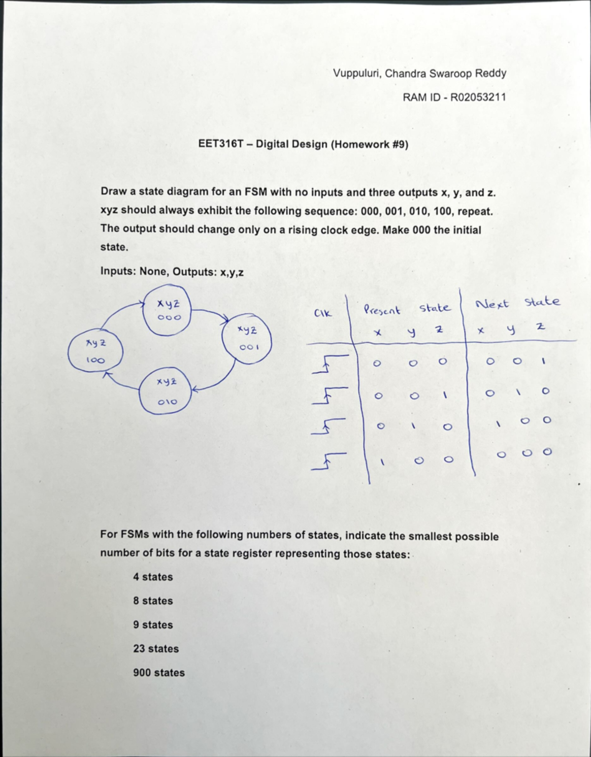 Homework #9 - Draw a state diagram. - EET 316T - Studocu