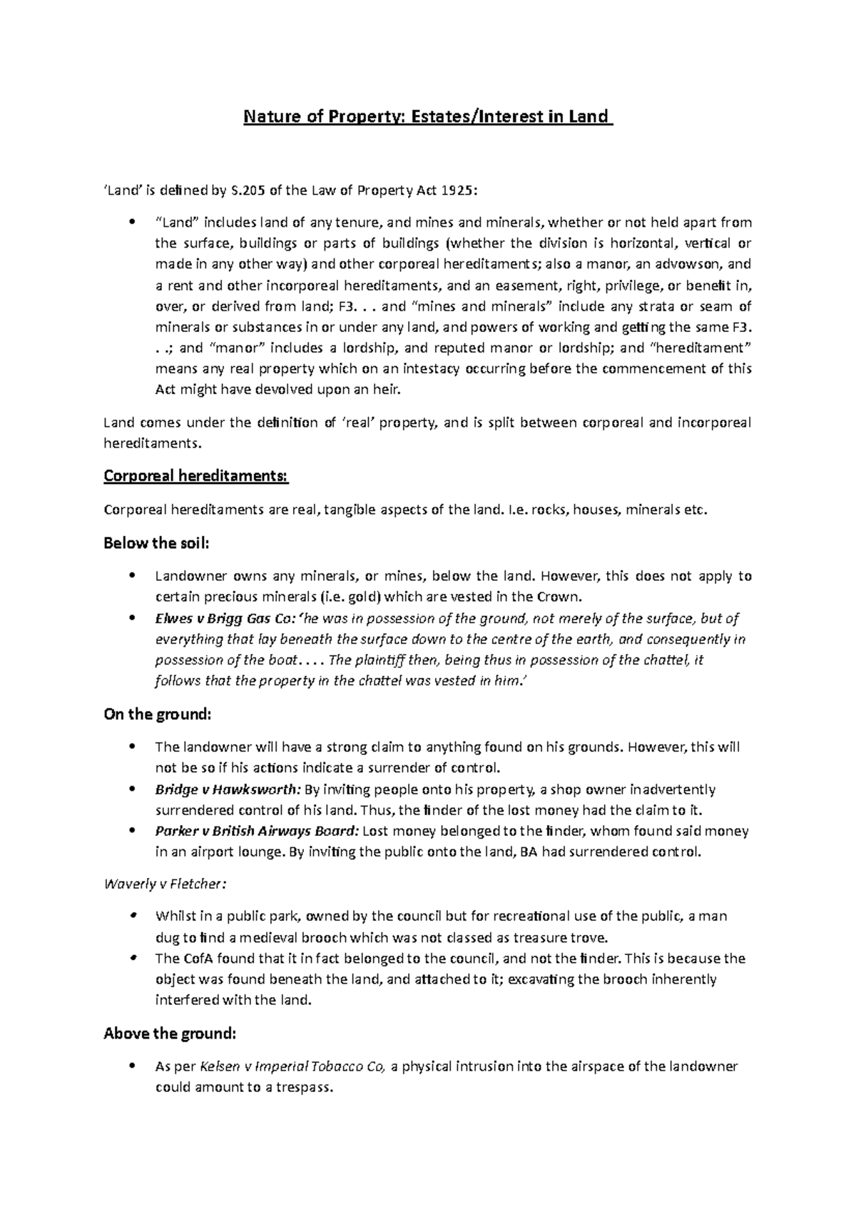 Nature of Property - . . and “mines and minerals” include any strata or ...