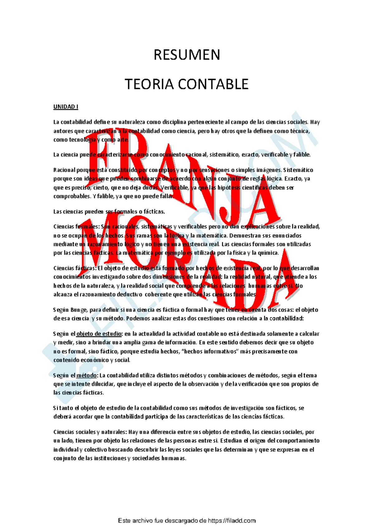 Resumen Teoria Contable - RESUMEN TEORIA CONTABLE UNIDAD I La ...