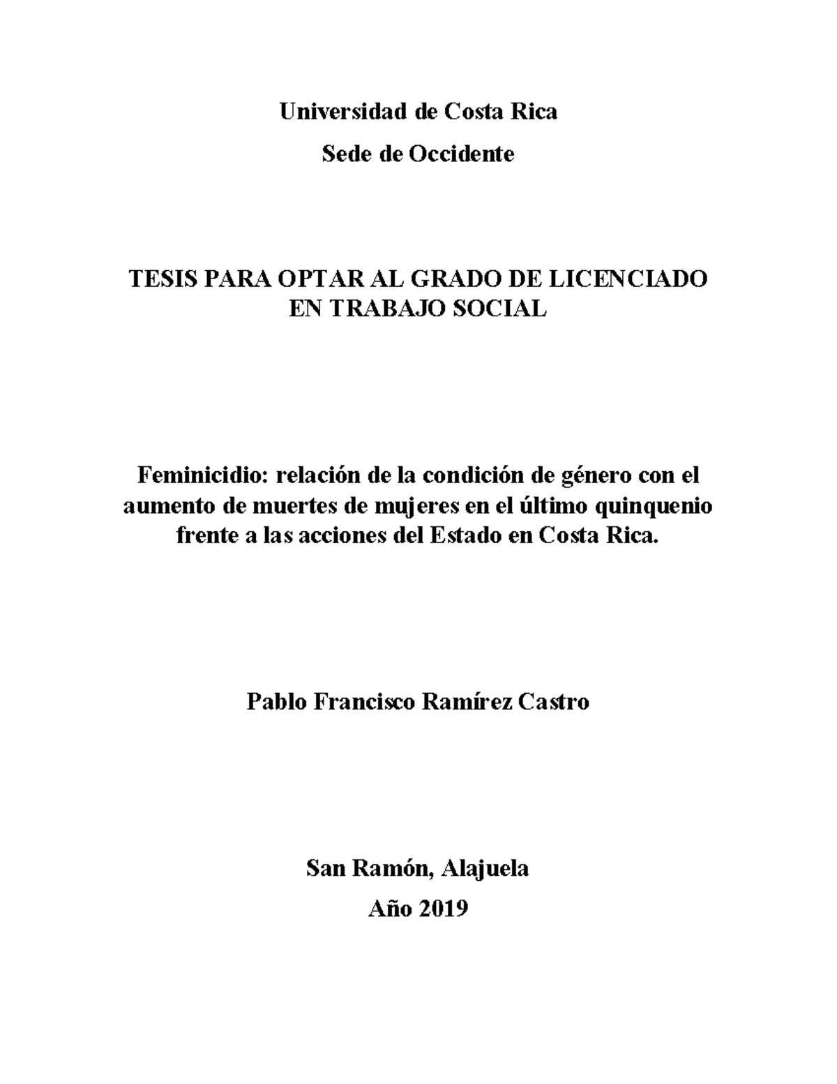 Tfg l sr 2019 01 - Trata del feminicidio - Universidad de Costa Rica ...