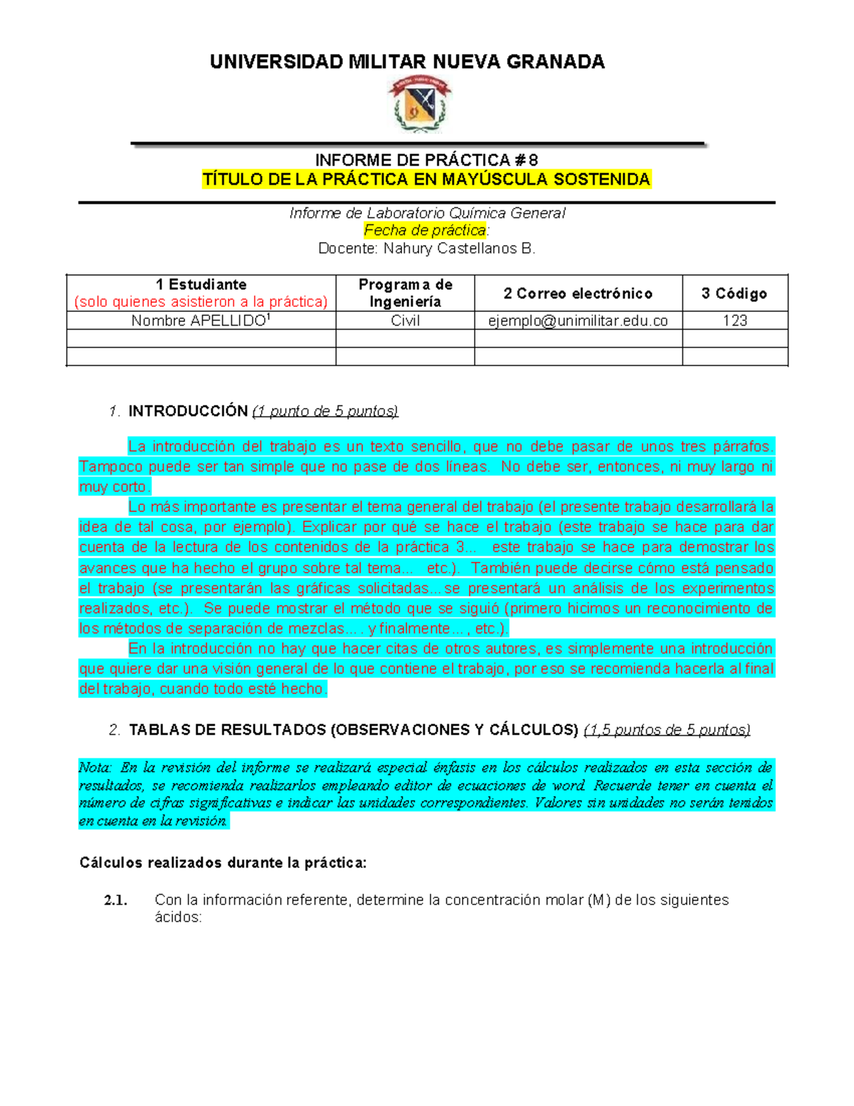 Formato Informe Practica 8 - INFORME DE PRÁCTICA # 8 TÍTULO DE LA ...