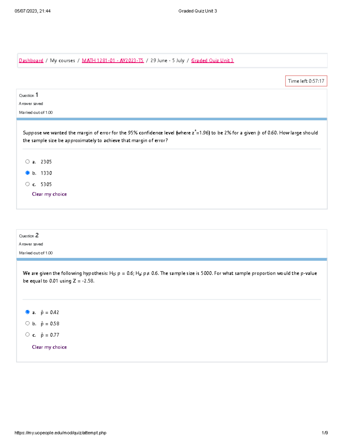 Math 1281 graded quiz unit 3 - Question 1 Answer saved Marked out of 1 ... Math 1281 graded quiz unit 3 - Question 1 Answer saved Marked out of 1 ...