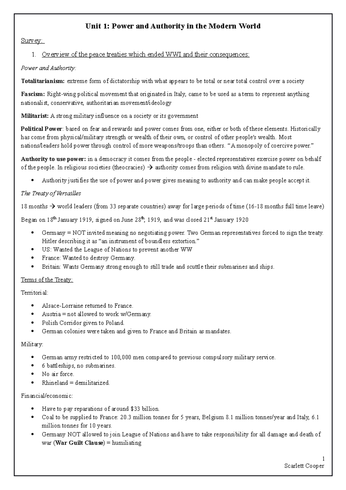 Unit 1 - Power and Authority in the Modern World - Unit 1: Power and ...