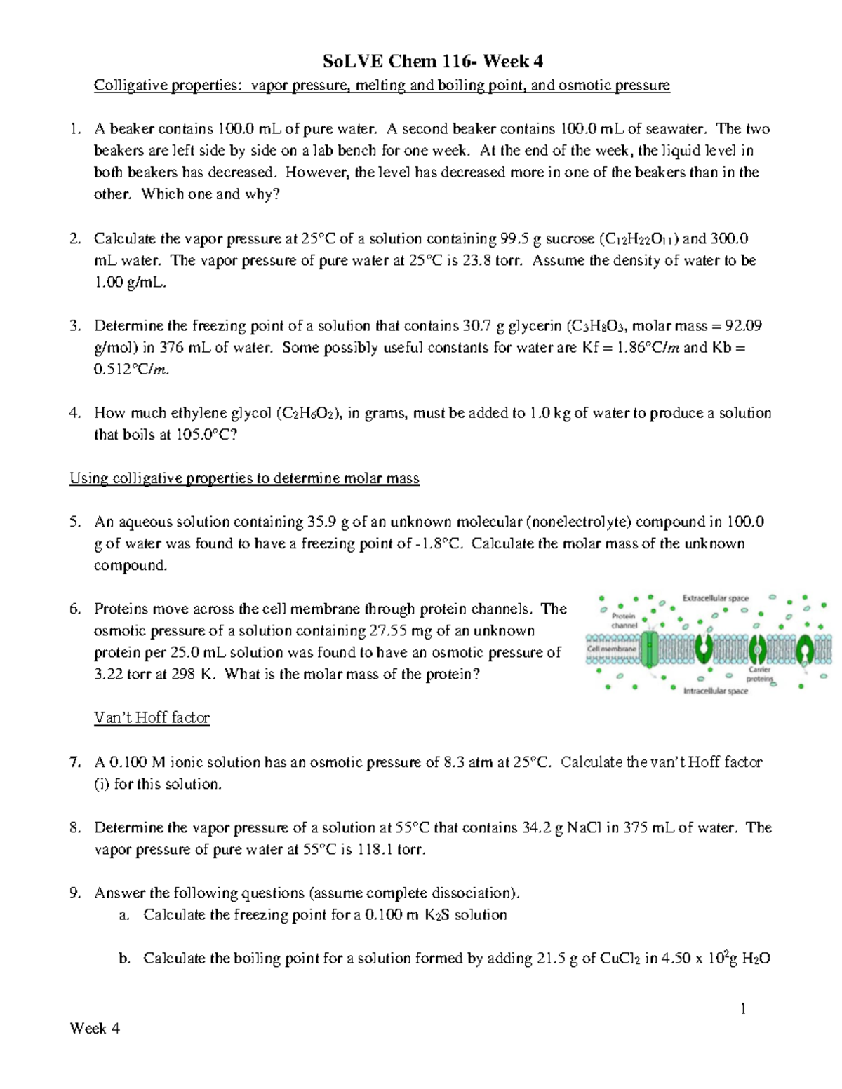 So LVE 116 week 04 - Practice worksheets - SoLVE Chem 116- Week 4 1 ...