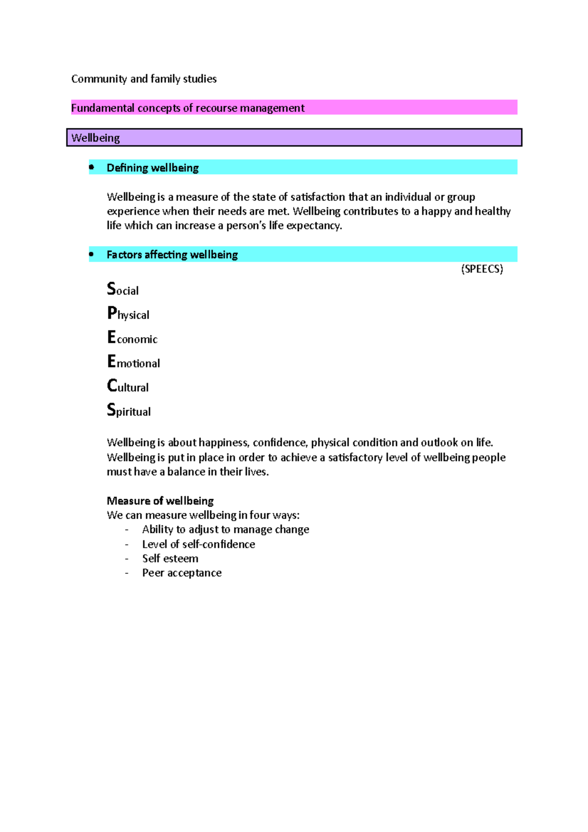 Complete Preliminary notes for Community and family studies - Community ...