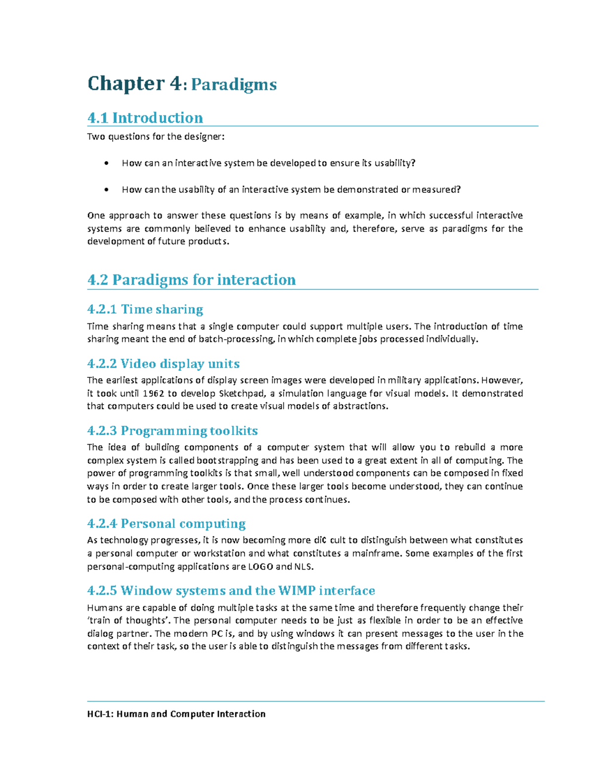 Chapter 04 - HCI-1 "Paradigms" - Chapter 4 : Paradigms 4 Introduction Two questions for the ...