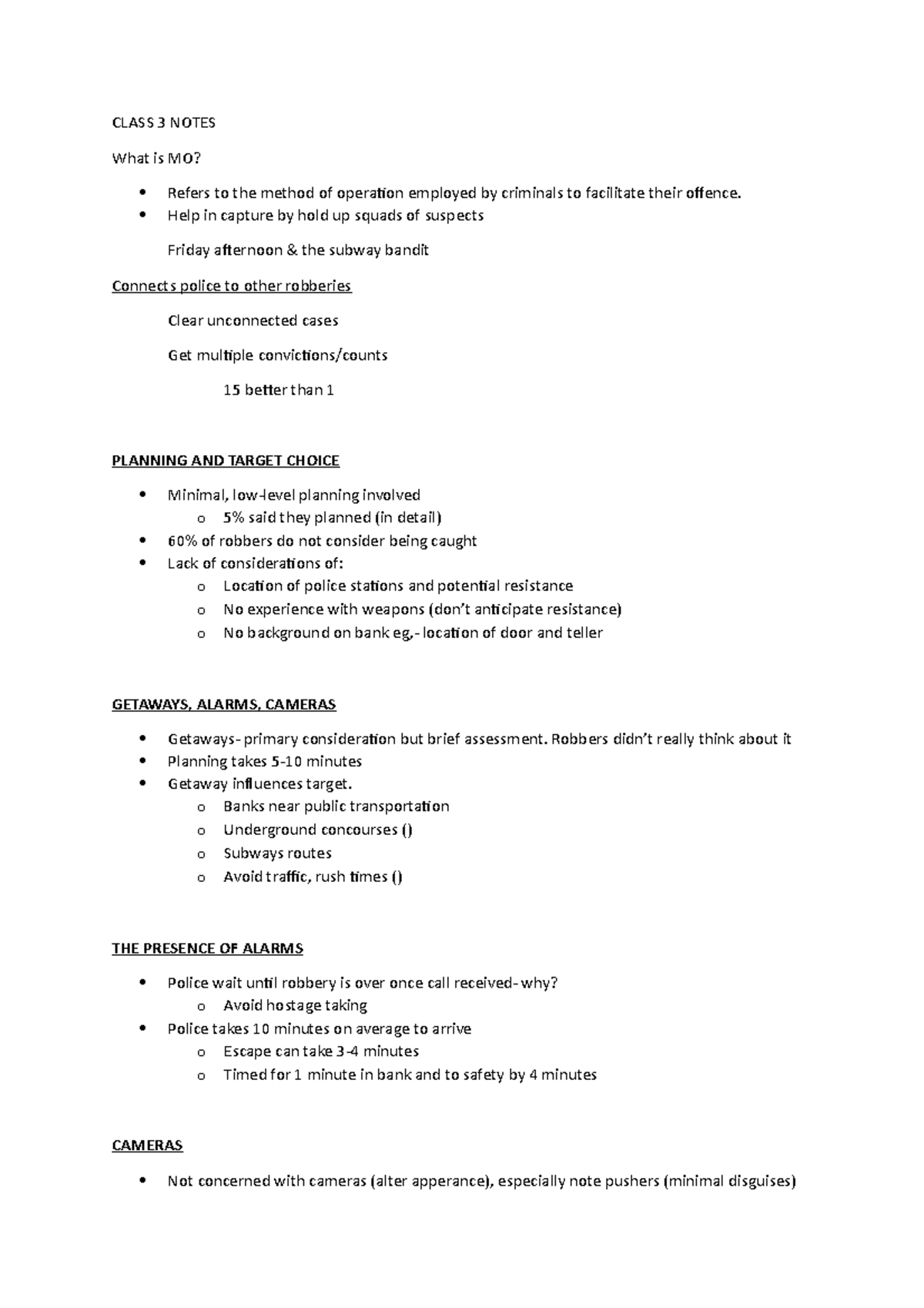 Class 3 Notes - hope this helps - CLASS 3 NOTES What is MO? Refers to ...