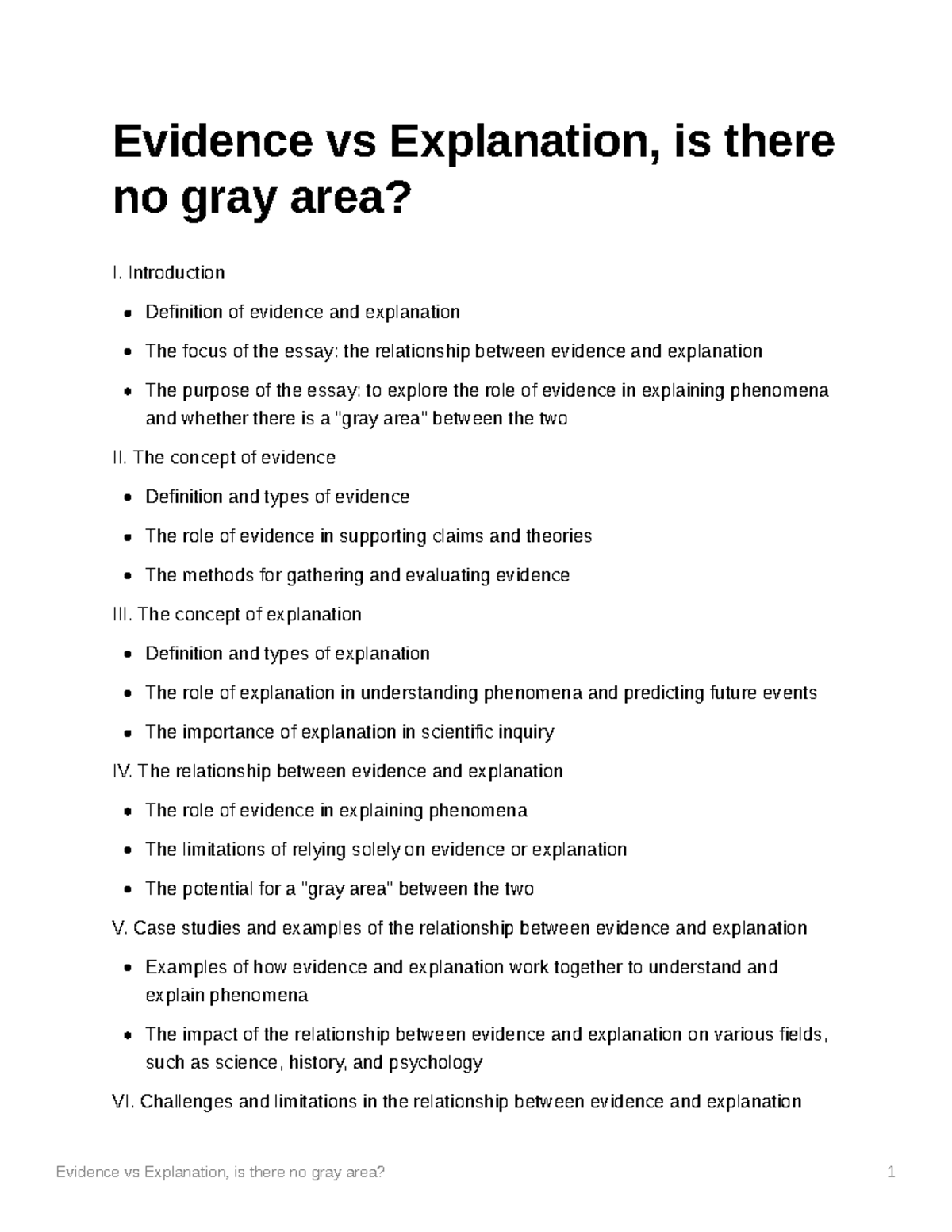 Evidence vs Explanation is there no gray area - Introduction Definition ...