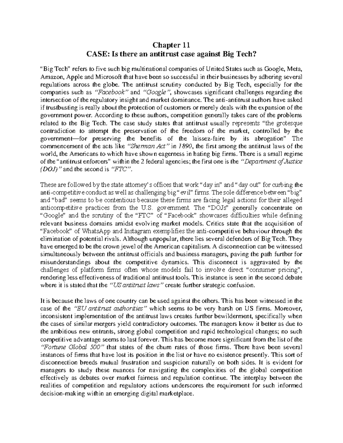 IBM P2 - briefing paper - Chapter 11 CASE: Is there an antitrust case ...