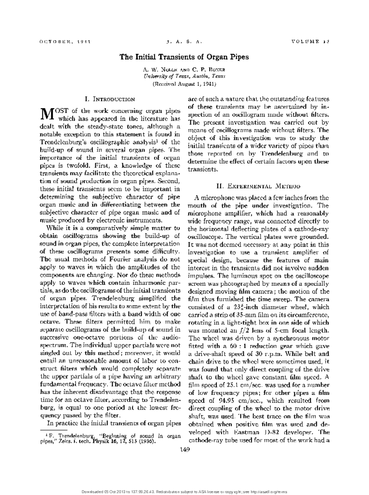 Nolle 1941 - Paper - OCTOBER, 194i J. A. S. A. VOLUME 13 The Initial ...