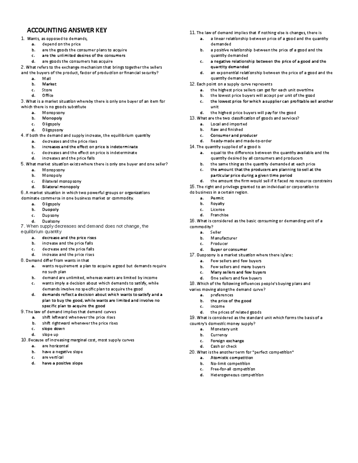 Accounting Answer KEY - This would be a big help to all students ...