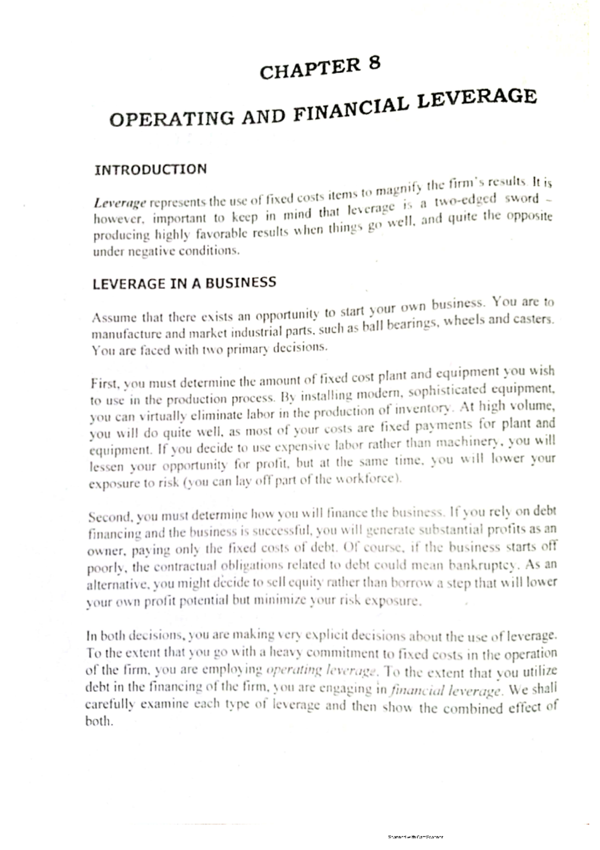 Chapter-8 Operating-and-Financial-Leverage Financial Management ...
