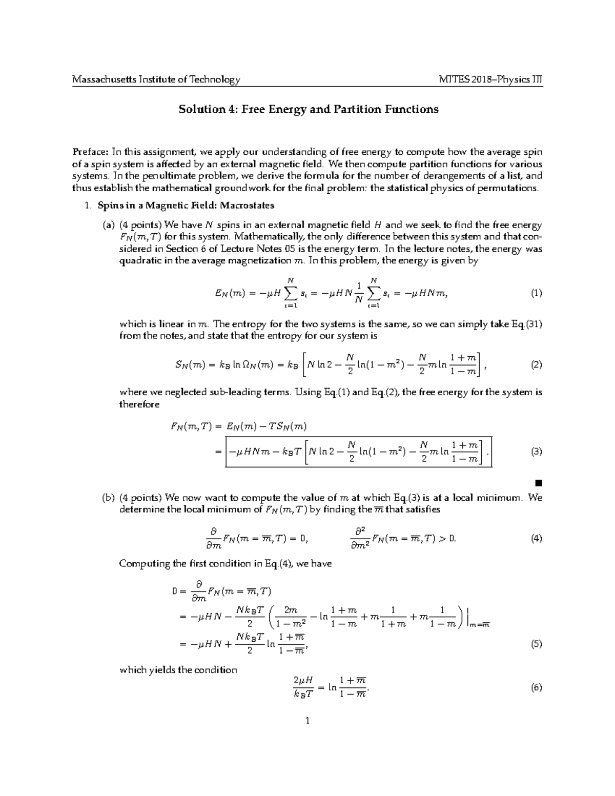 Problem Set 8 soltion - QUESTION PAPER - Massachusetts Institute of ...