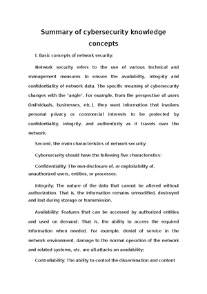 The business and technical scope of cybersecurity - 1 Daily maintenance ...