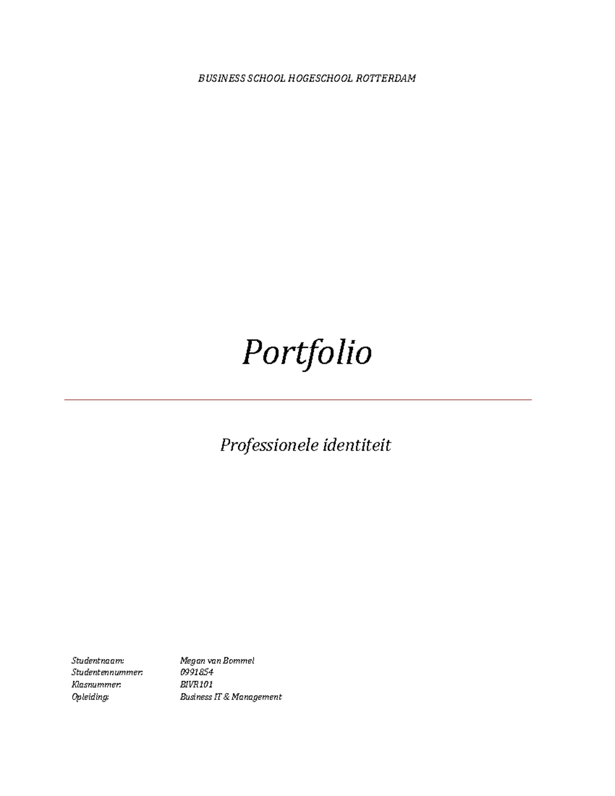 Portfolio Megan kopie - BUSINESS SCHOOL HOGESCHOOL ROTTERDAM Portfolio ...
