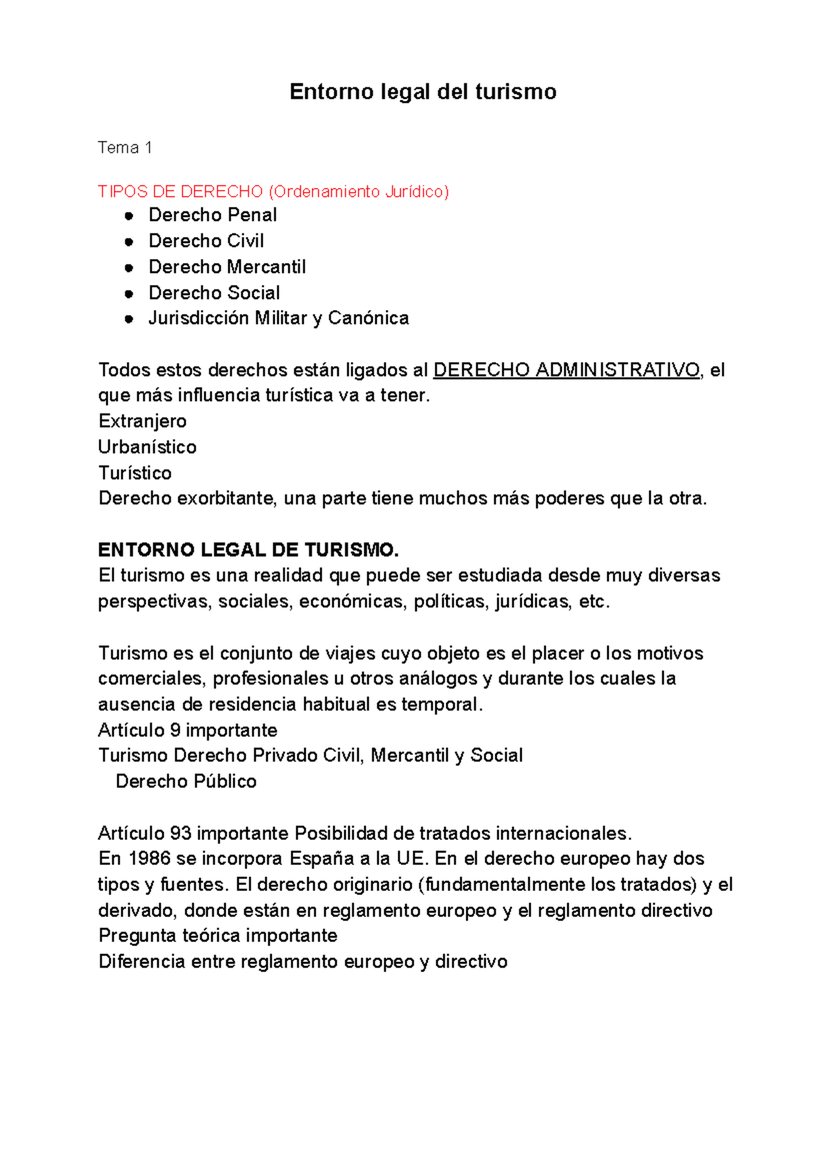 Entorno legal - Apuntes del tema 1 de 1º de turismo Ulpgc - Entorno ...