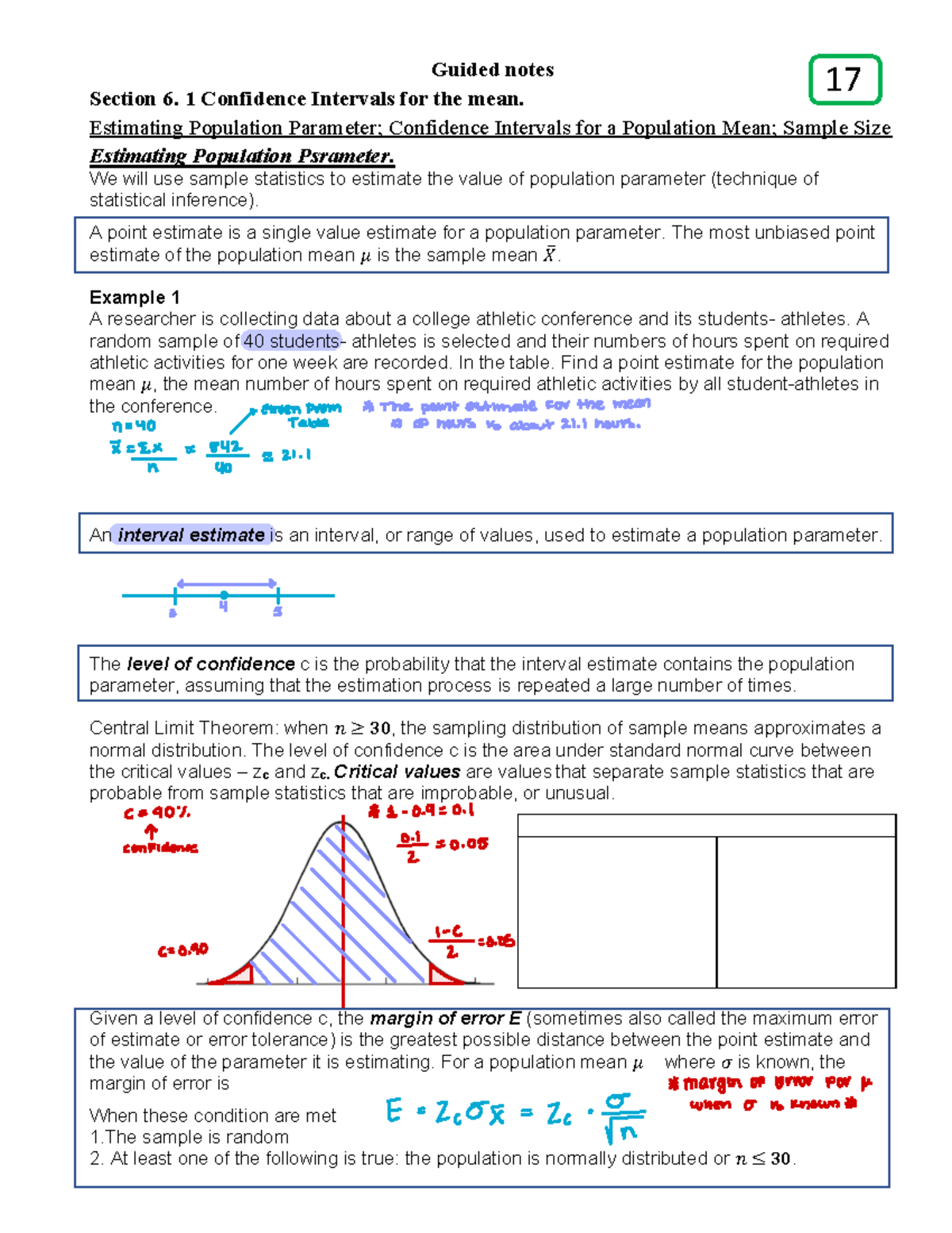 Confidence Intervals for Mean Estimation - Studocu
