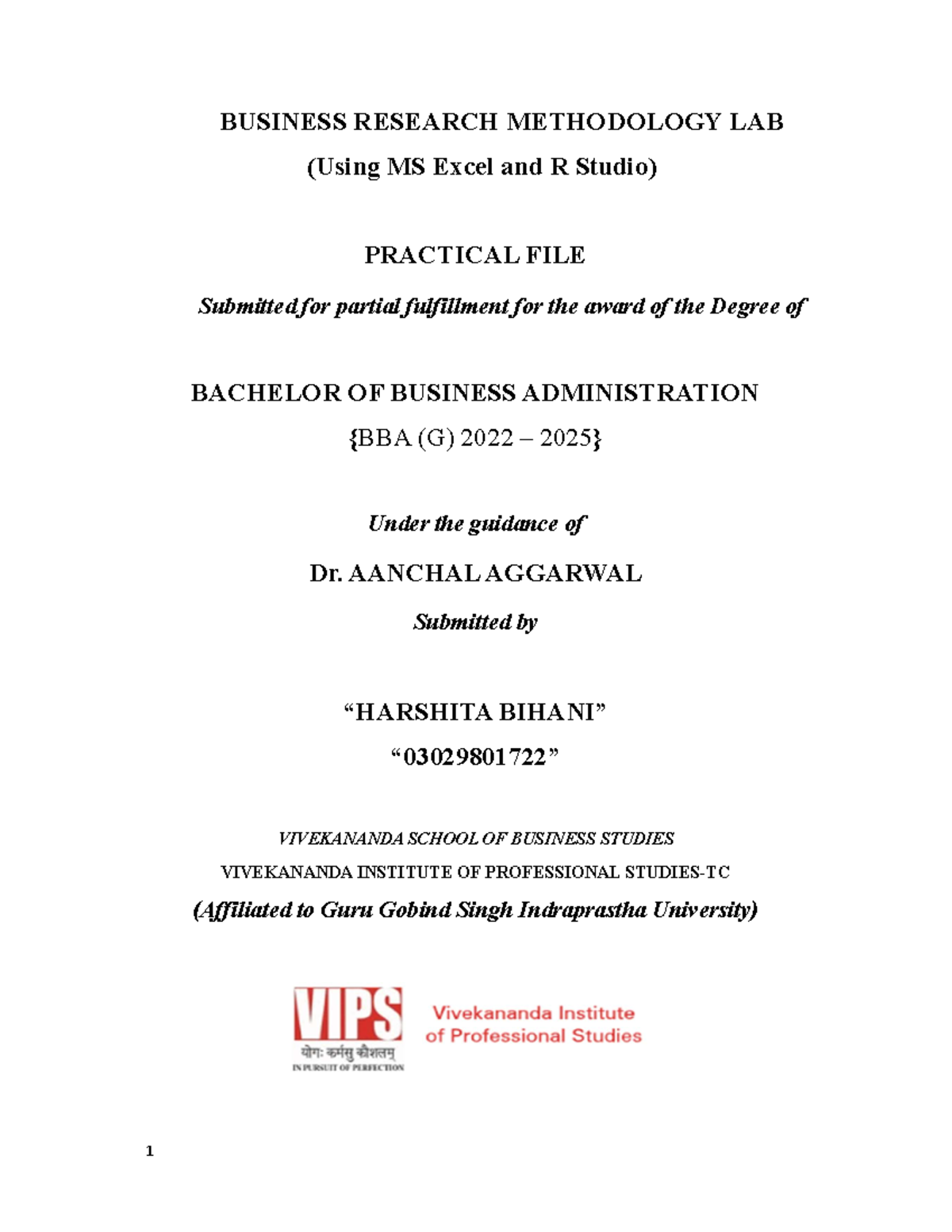 Harshita Bihani BBA 3RD YEAR BR FILE - BUSINESS RESEARCH METHODOLOGY ...