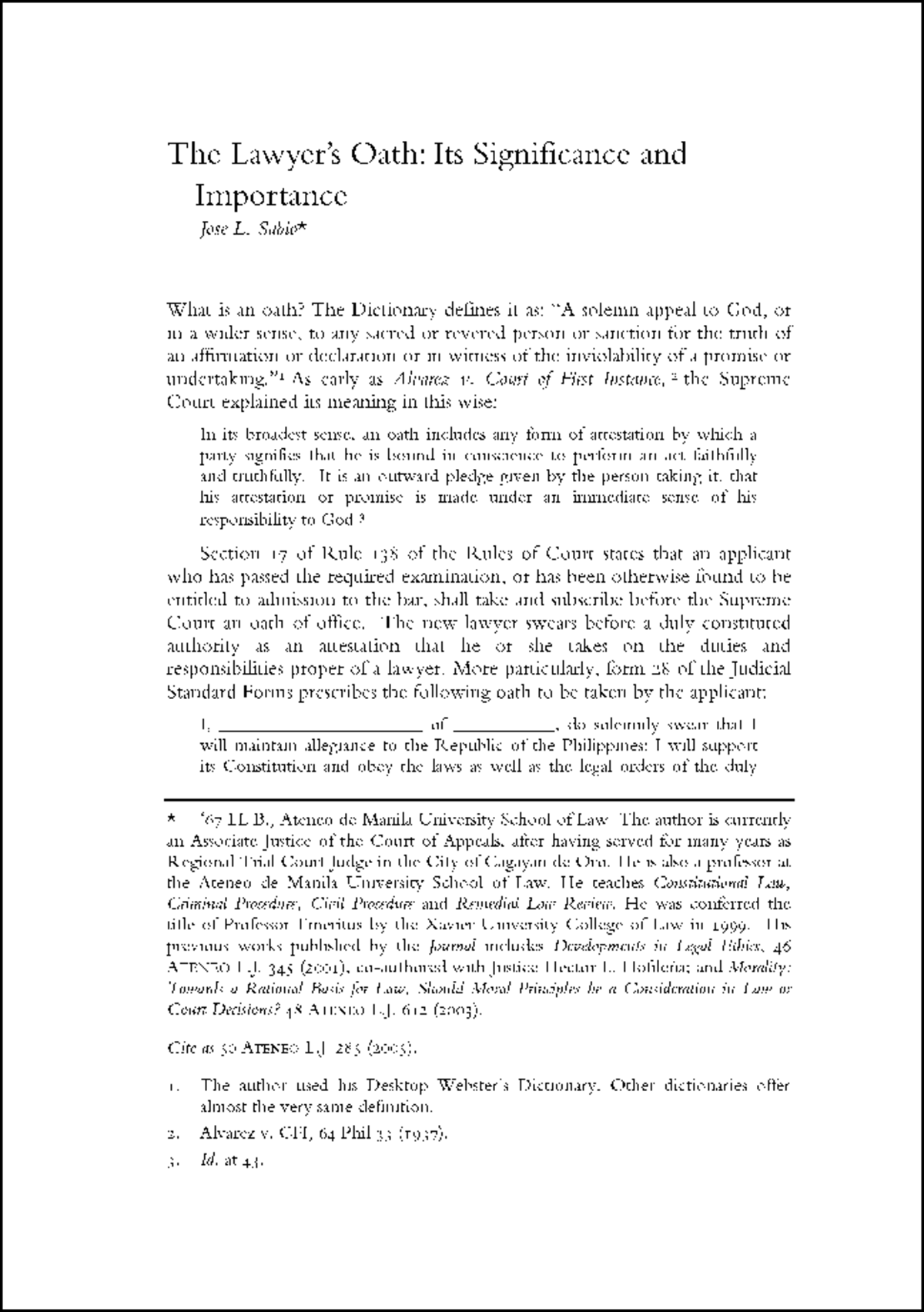 The Lawyer's Oath - Significance and Importance - Juris Doctor - Studocu