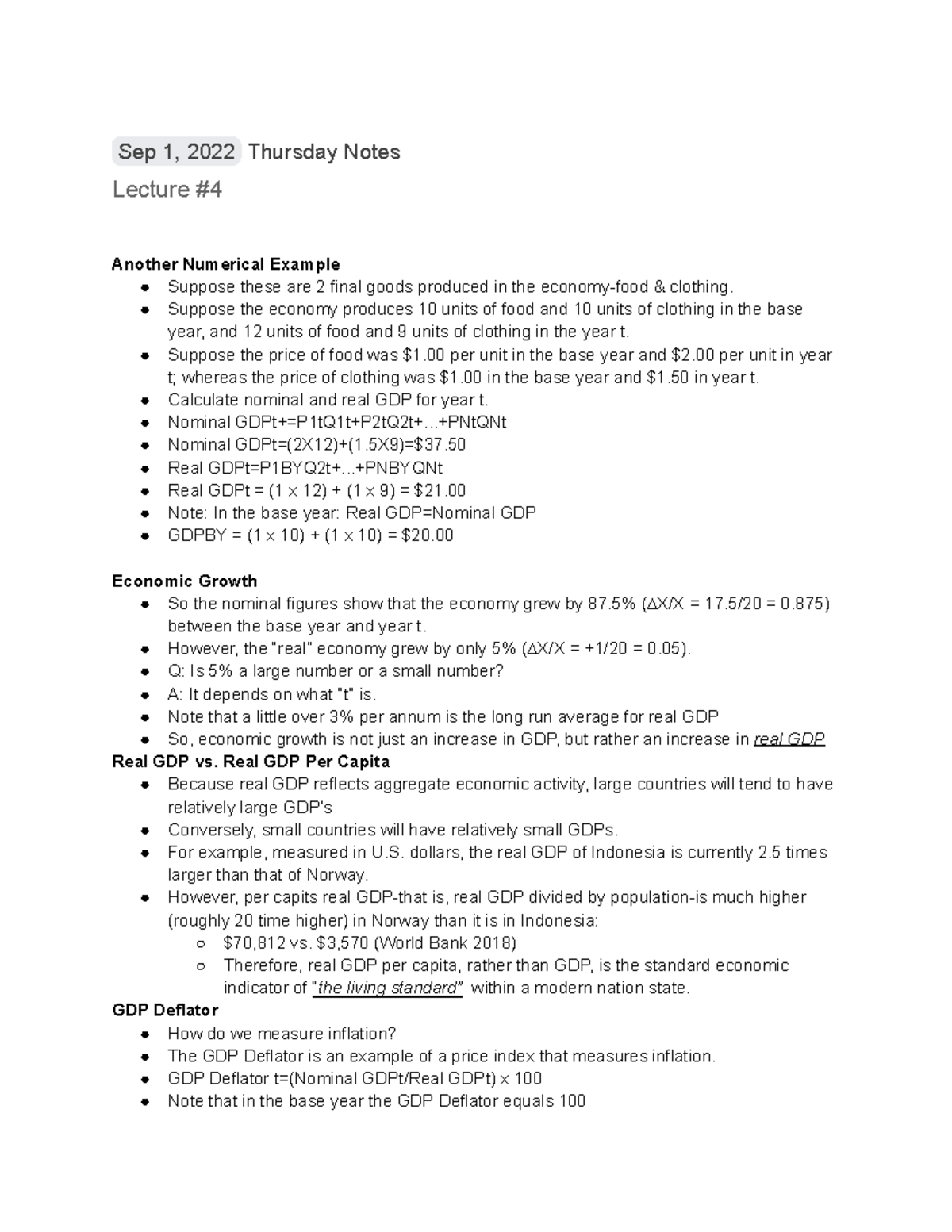 Sep 1, 2022 Thursday Notes - Sep 1, 2022 Thursday Notes Lecture Another ...