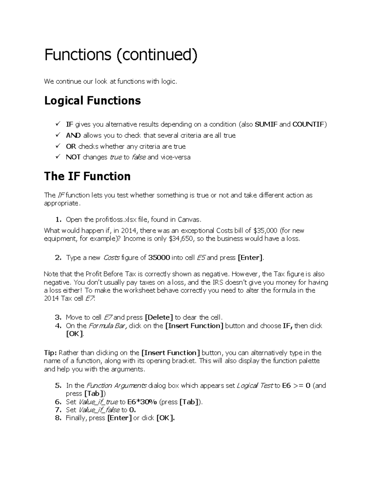 Functions B - Just online practice - Functions (continued) We continue ...