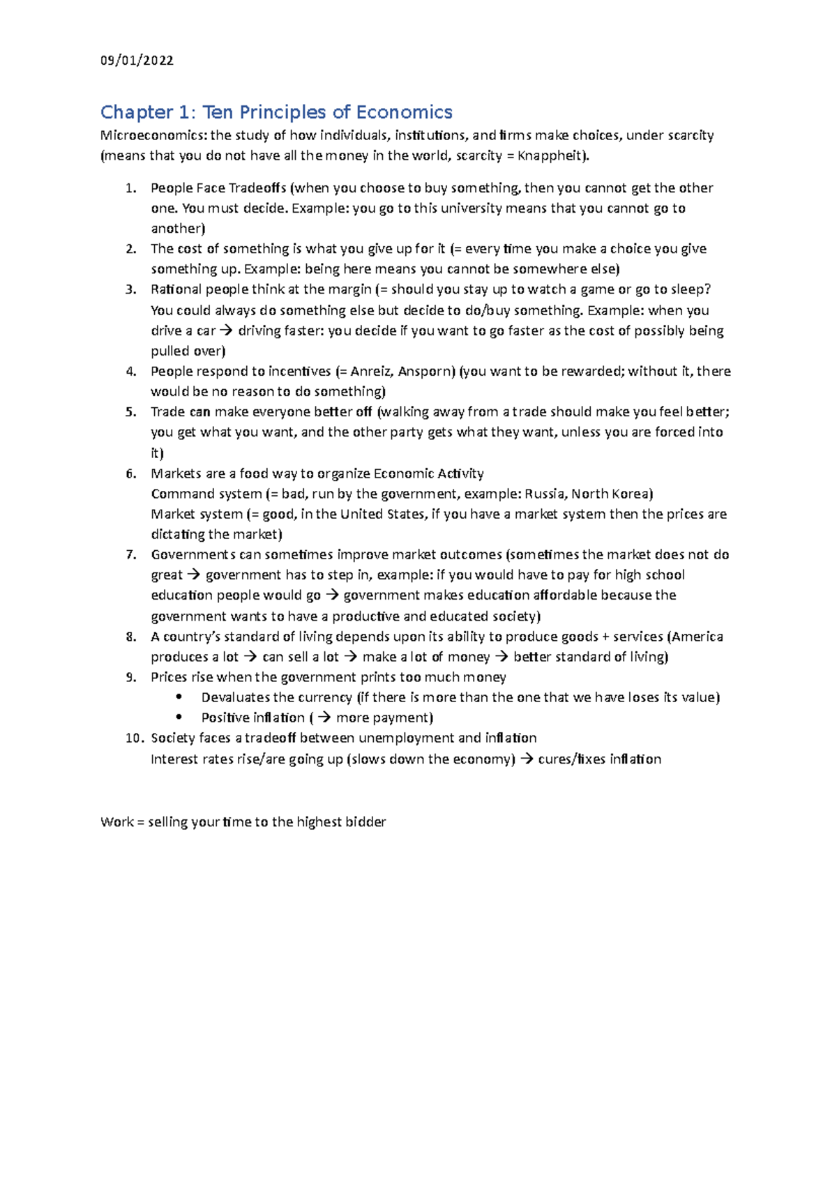 Chapter 1 - Chapter 1: Ten Principles of Economics Microeconomics: the ...
