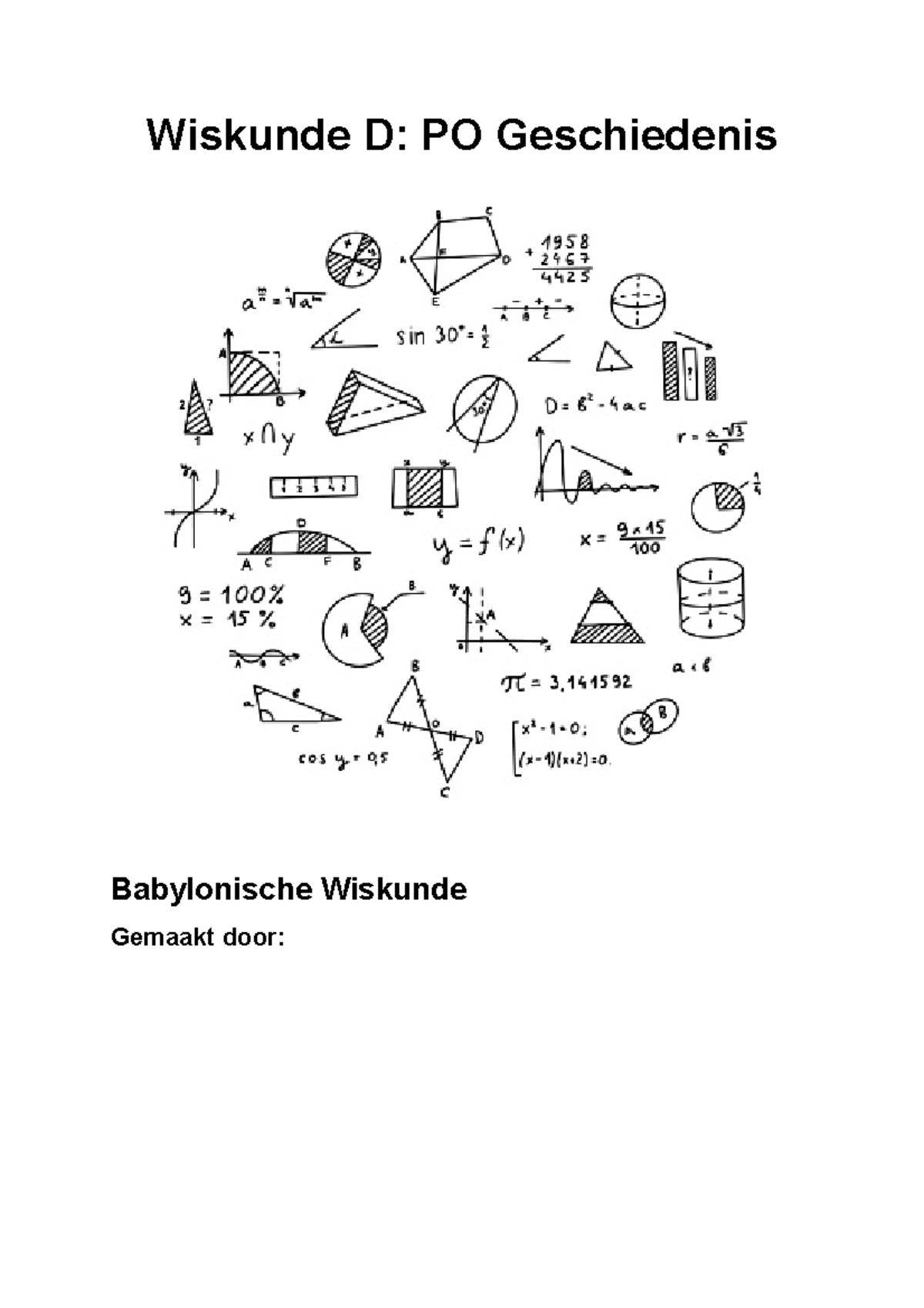 Wiskunde D PO Geschiedenis - Wiskunde D: PO Geschiedenis Babylonische ...
